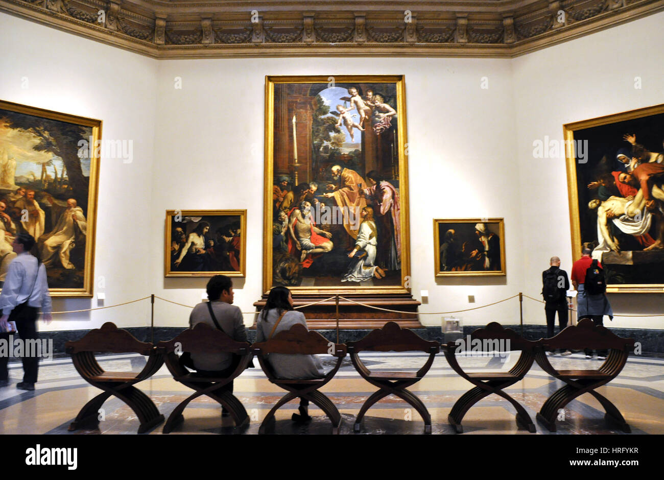 VATICAN, ITALY - MARCH 15, 2016: Tourists visiting the Pinacoteca Art ...