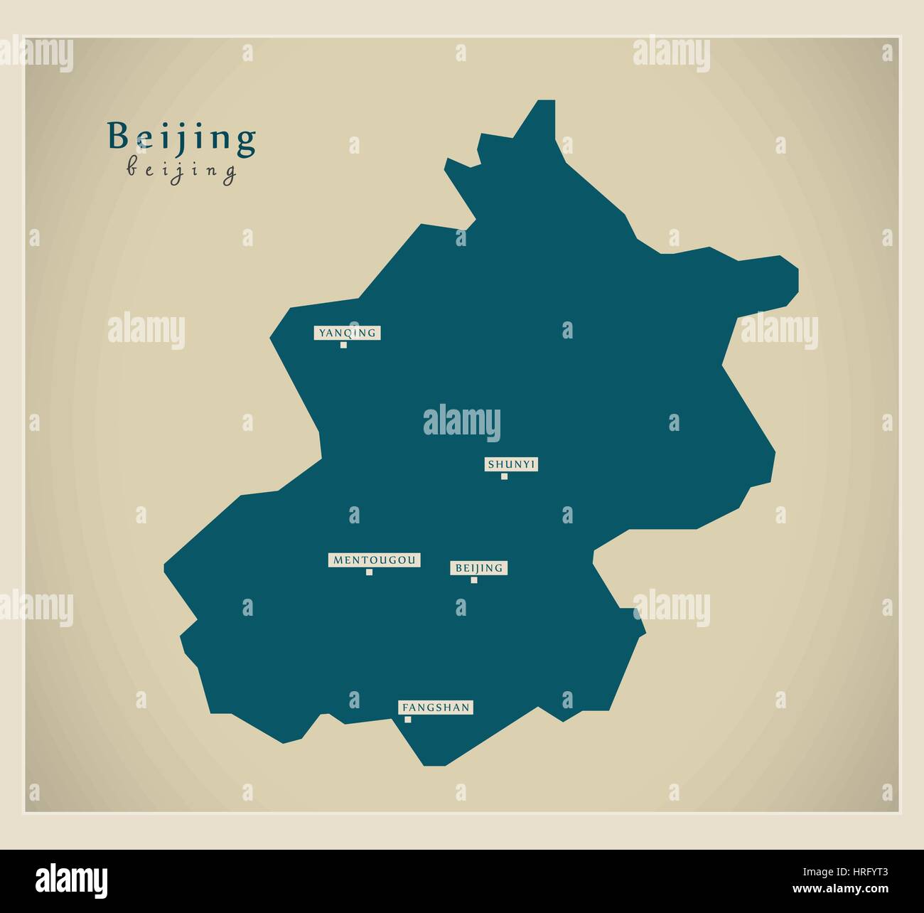 Beijing map style hi-res stock photography and images - Alamy