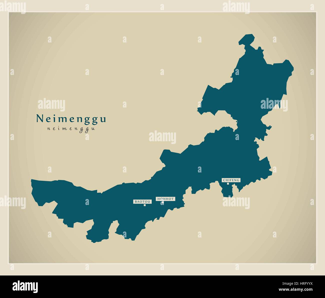 Modern Map - Neimenggu Stock Vector Image & Art - Alamy