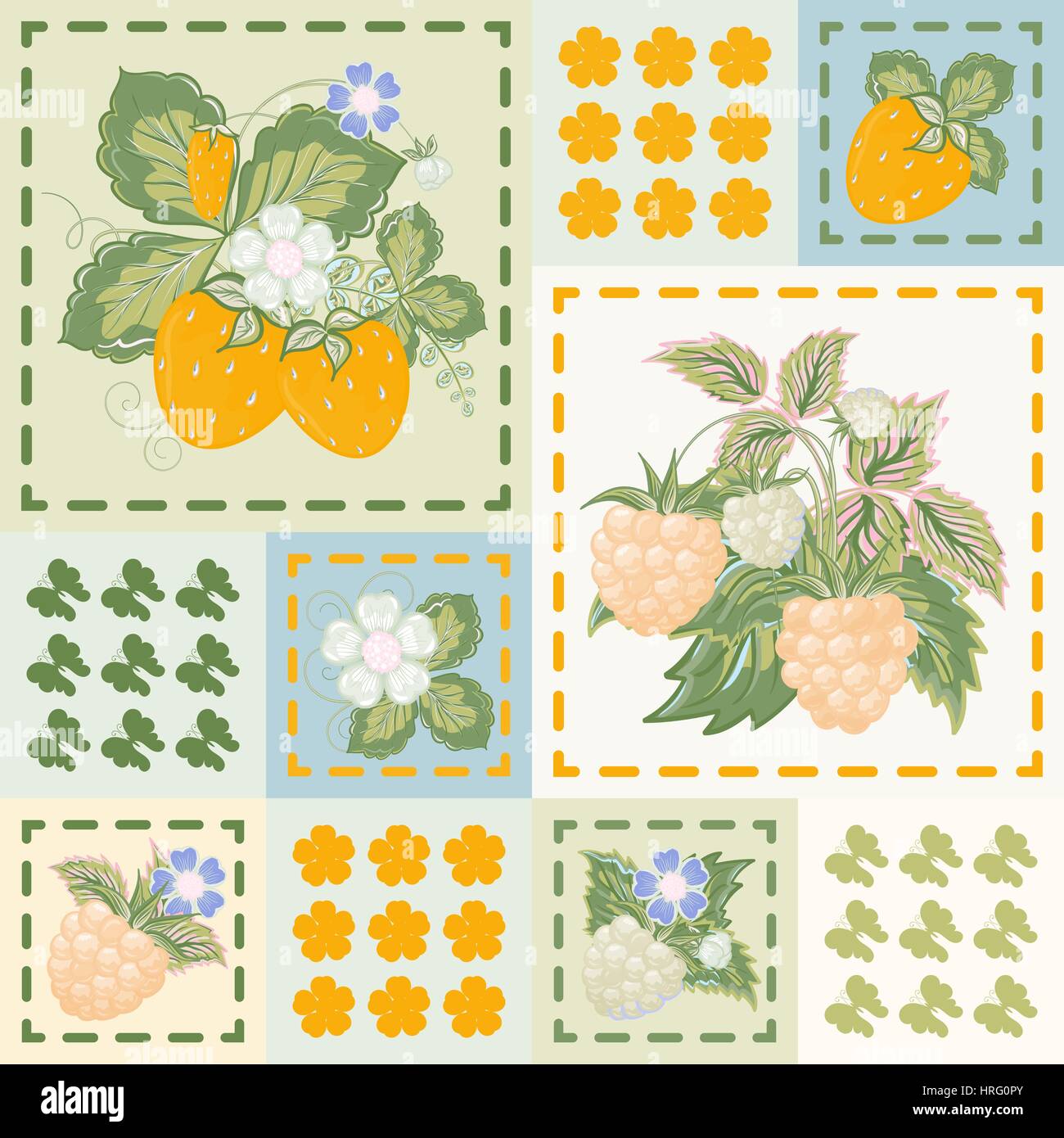 Strawberry patch background Stock Vector Images - Alamy