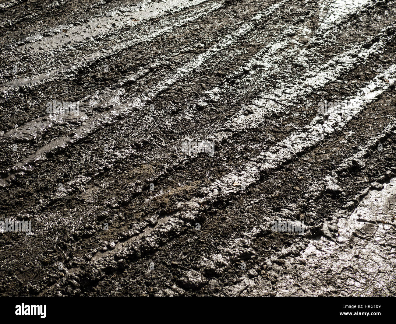 Wheel tracks on the soil Stock Photo - Alamy