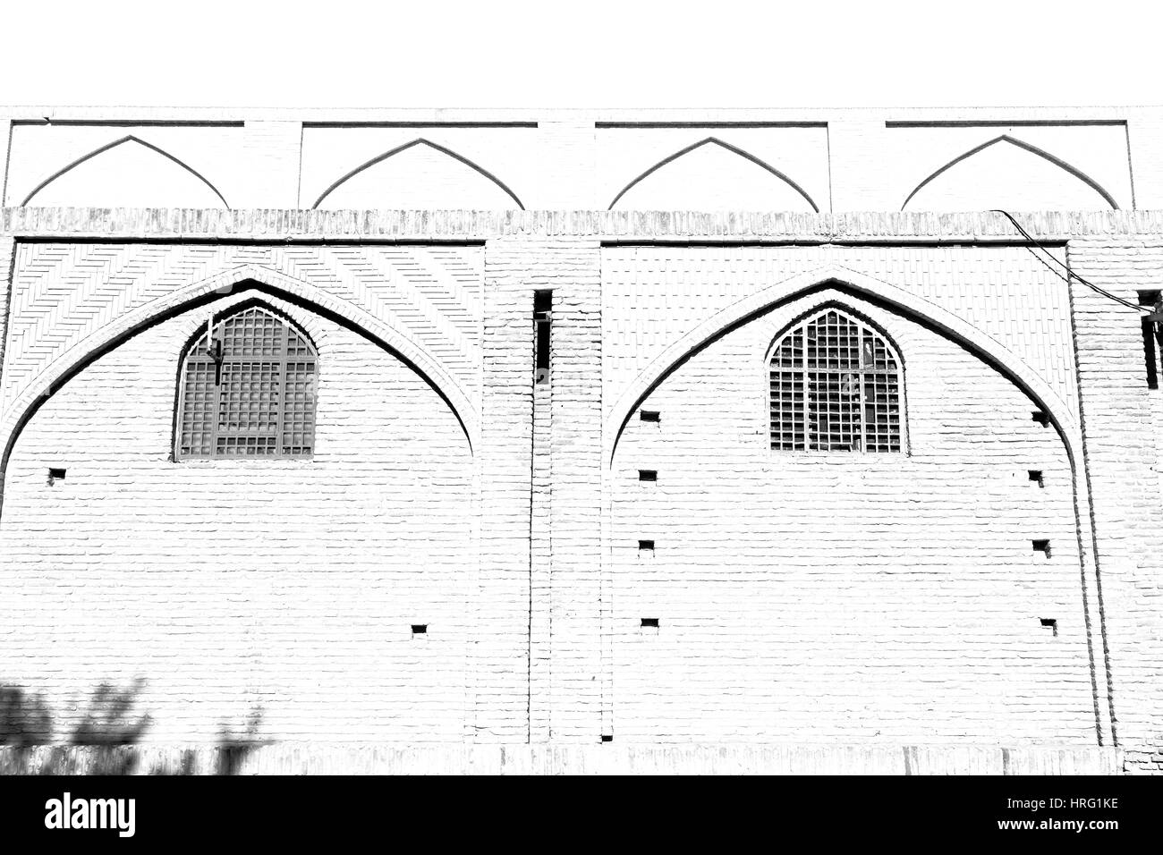 blur in iran old window near the mosque and antique construction Stock ...