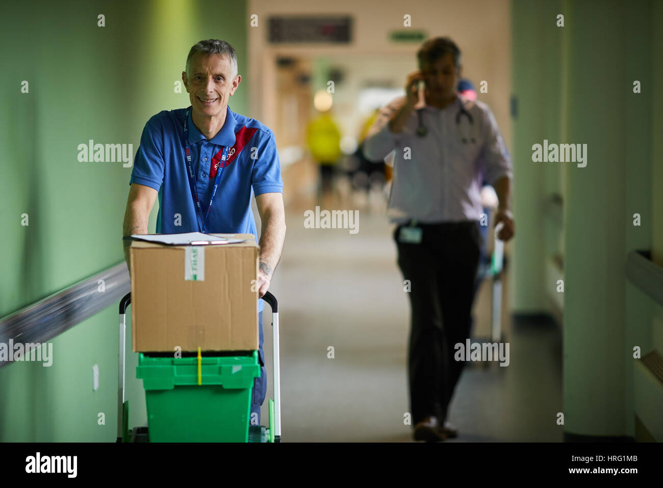 Sodexo porter corridor, interior, working, pushing,Sodexo, Stoke-on ...