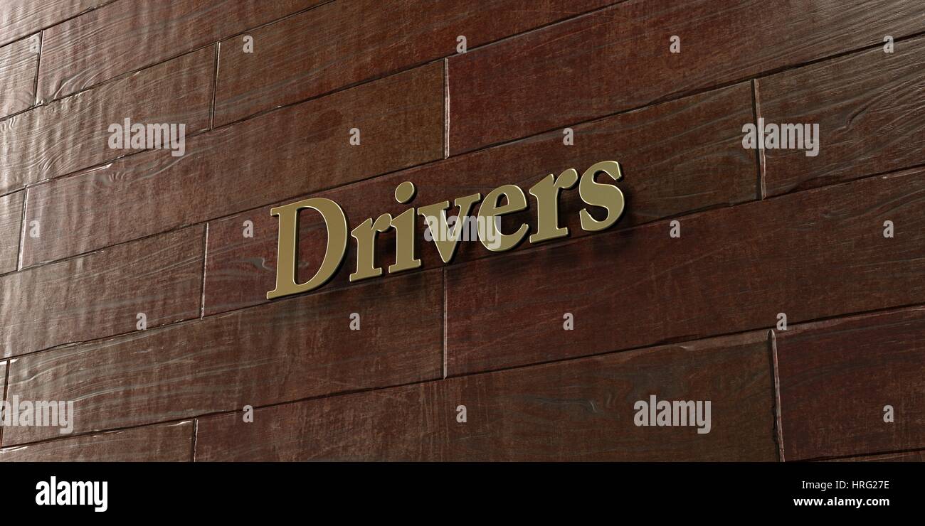Drivers - Bronze plaque mounted on maple wood wall - 3D rendered ...