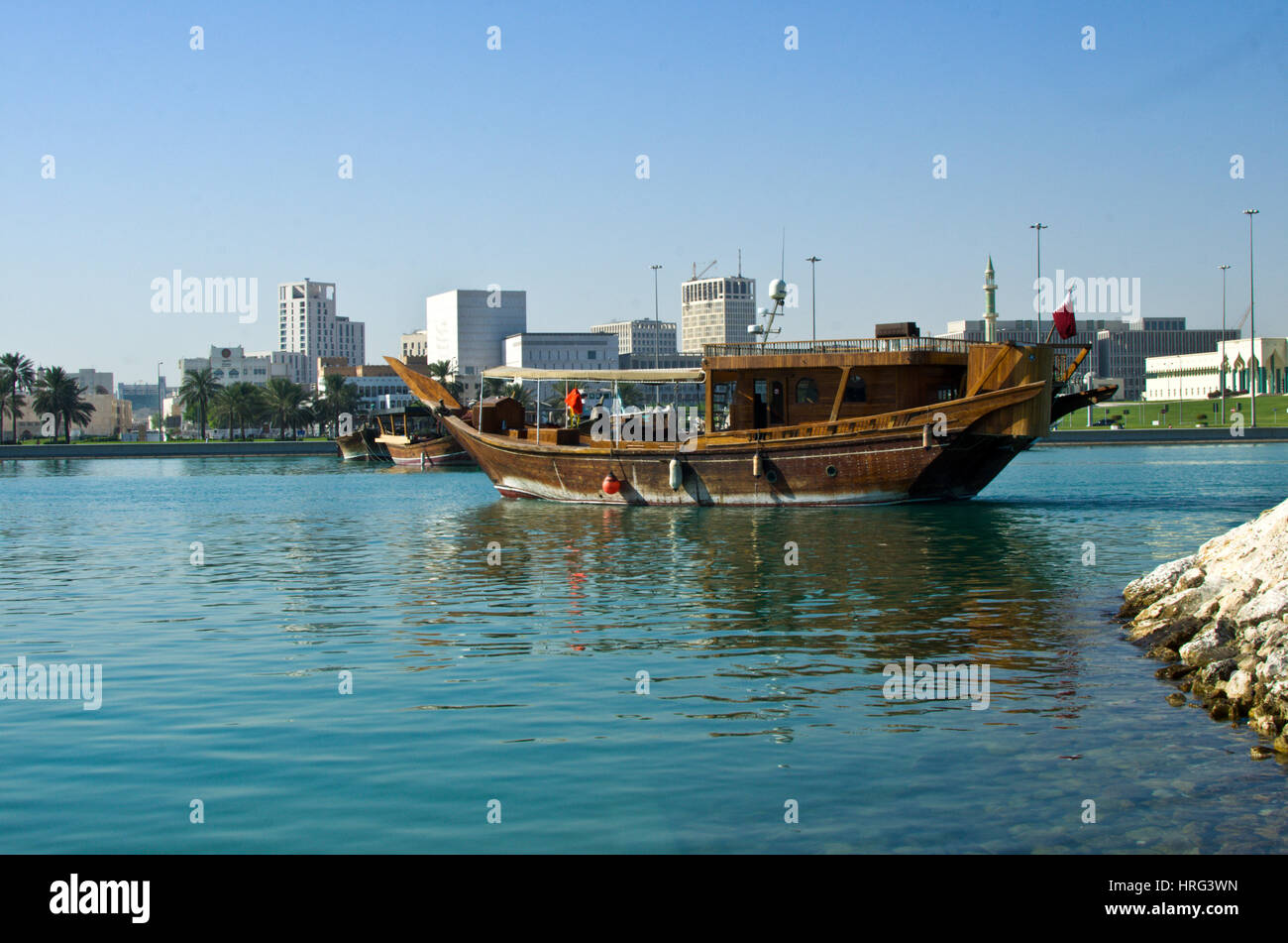 Traditional dhow at the Doha Dhow Port Stock Photo - Alamy
