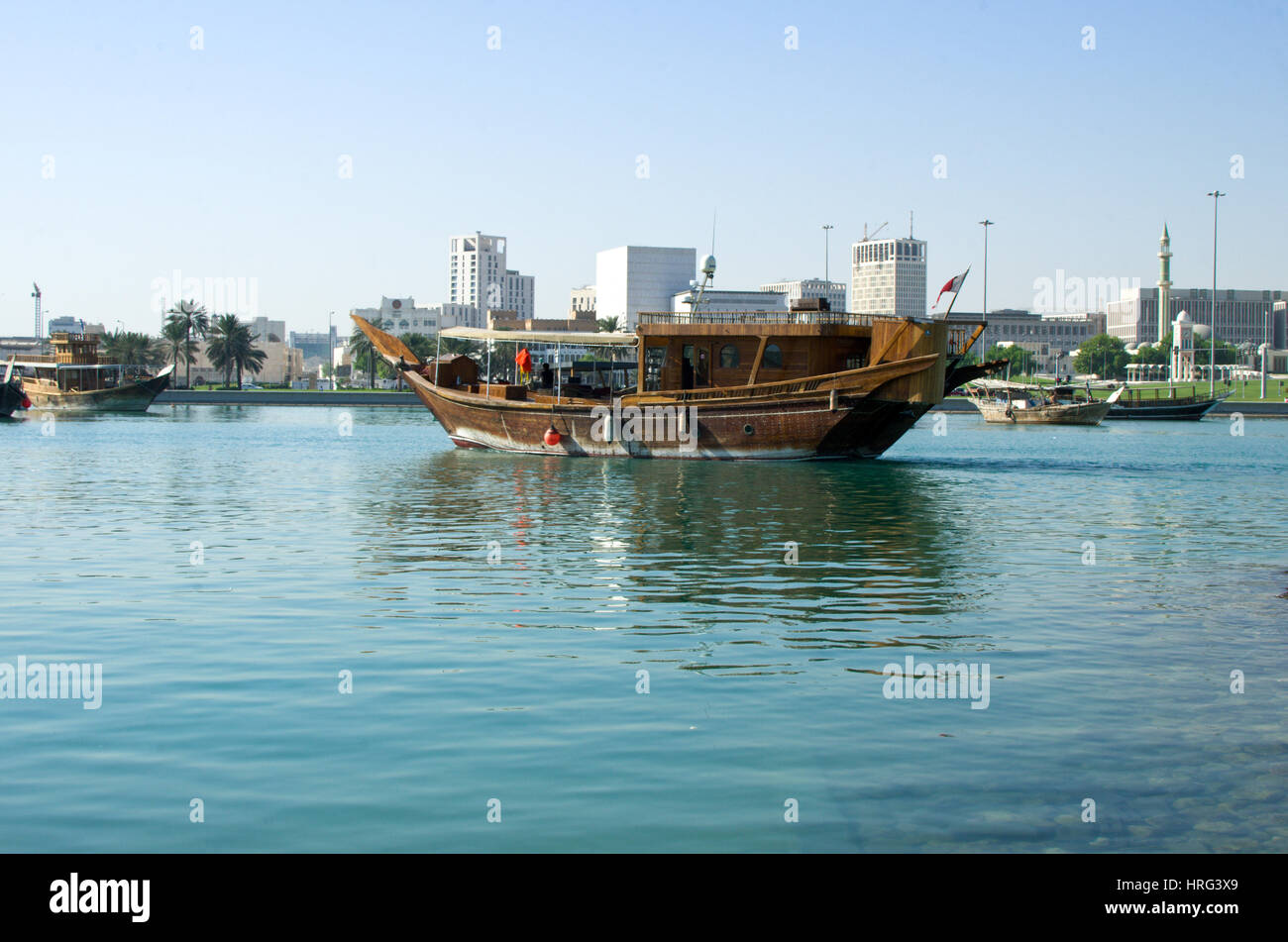Traditional dhow at the Doha Dhow Port Stock Photo - Alamy