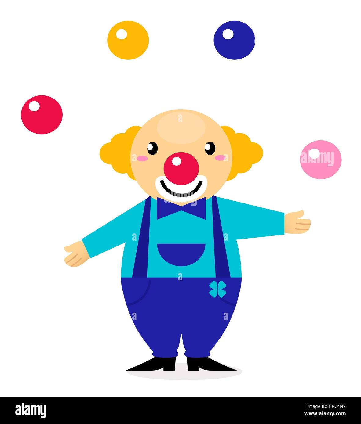 12838953 - happy cute clown isolated on white. vector illustration ...
