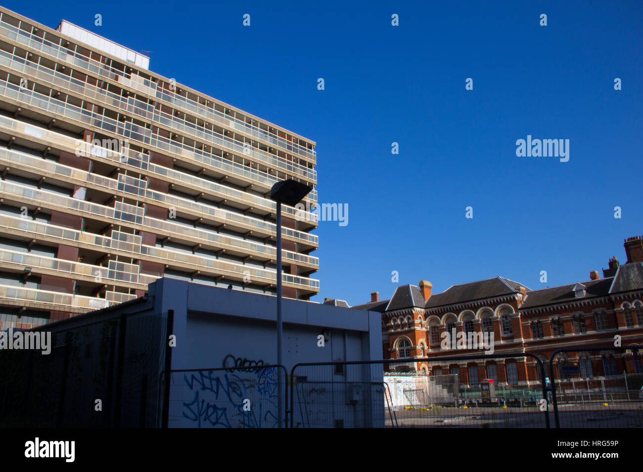 A block of council flats in the now demolished Heygate Estate, in South ...