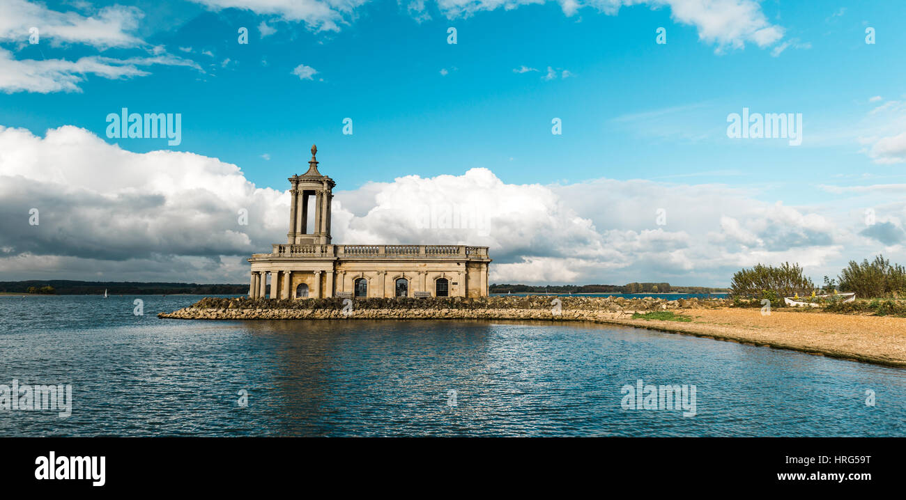 Rutland Water Park, England. Normanton Church which is Rutland's most ...