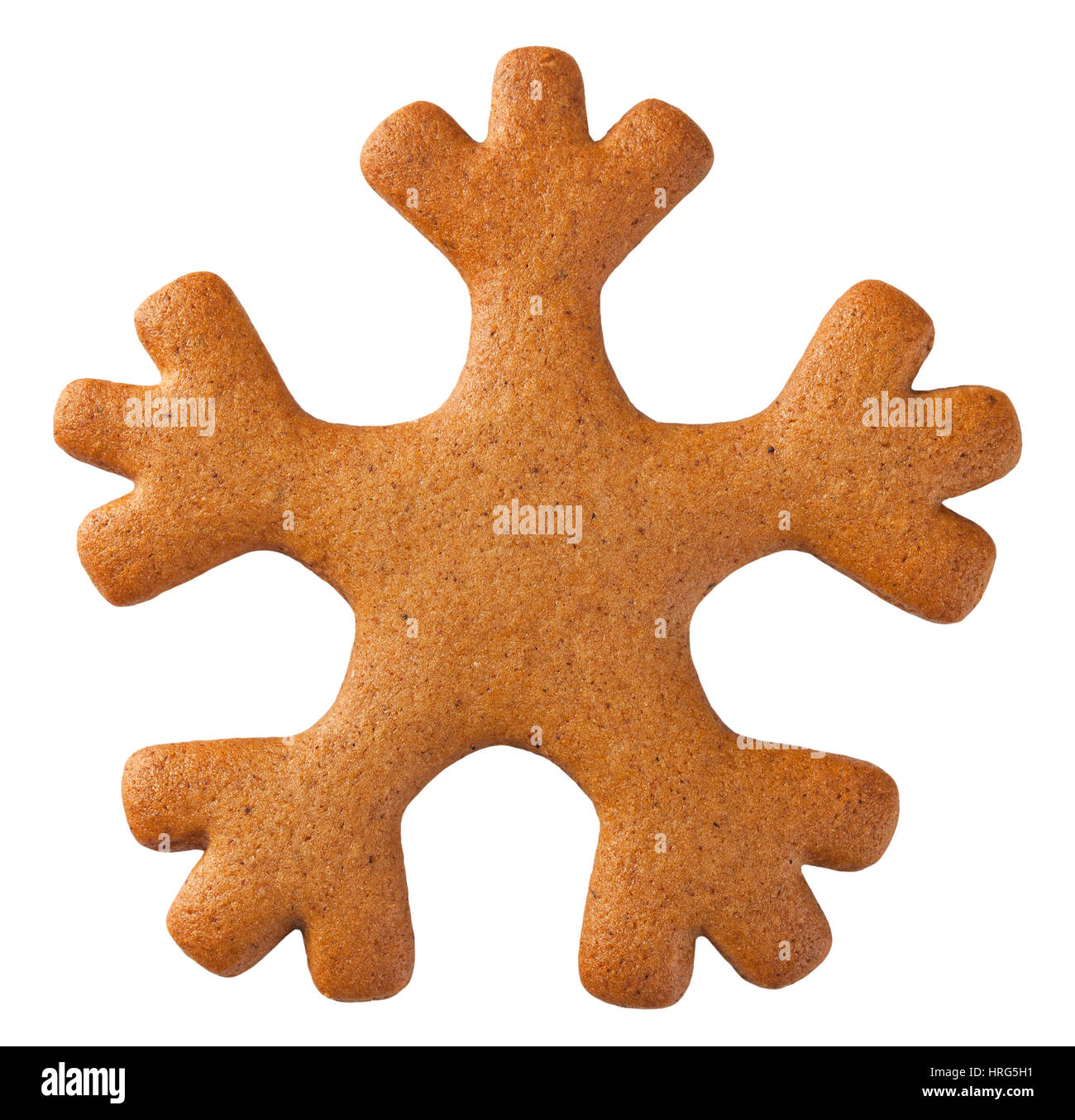 Gingerbread snowflake cookie for Christmas isolated on white background ...