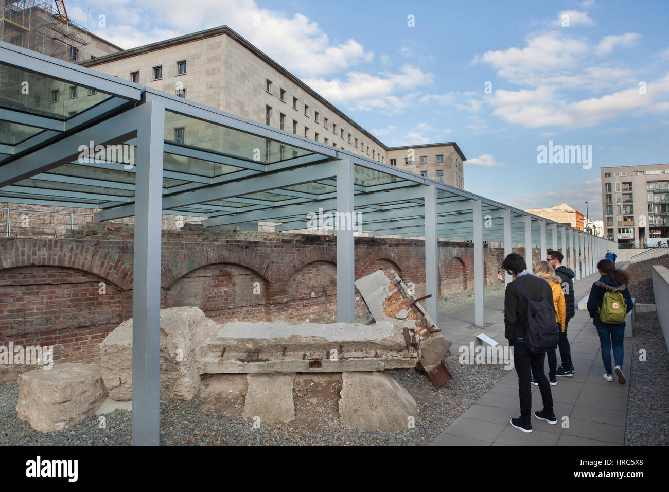 Visitors in front of the demolished and abandoned piers from the main ...
