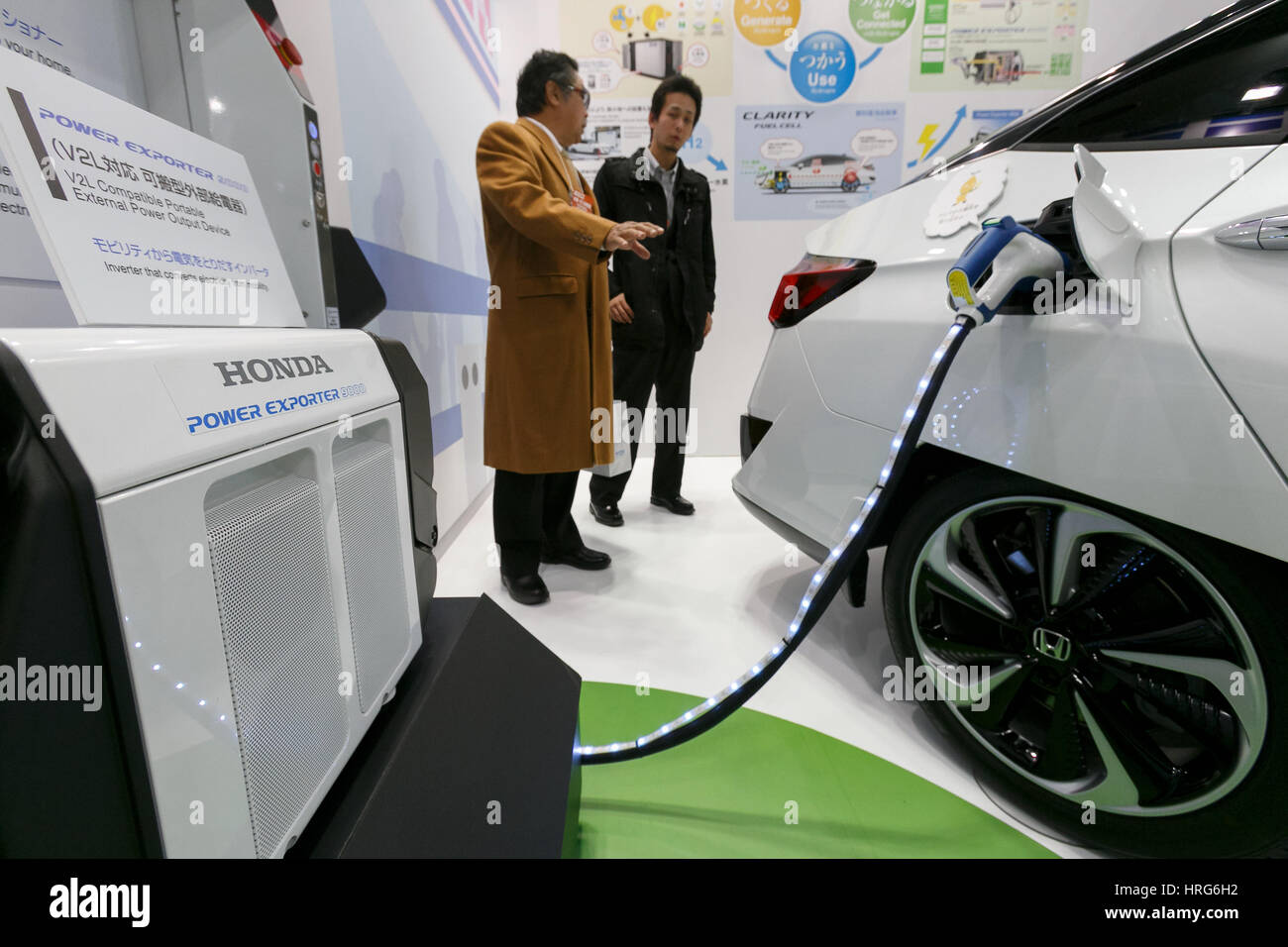 Tokyo, Japan. 1st Mar, 2017. A Honda Power Exporter 9000 for Clarity ...