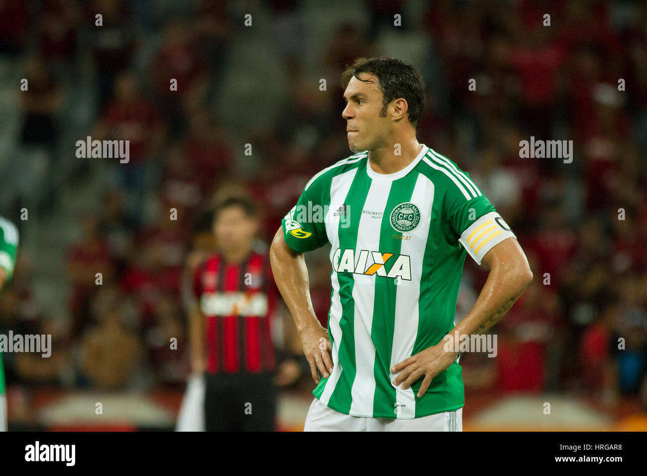 Curitiba, Brazil. 01st Mar, 2017. kleber Coritiba with angry face. AtlÃ ...