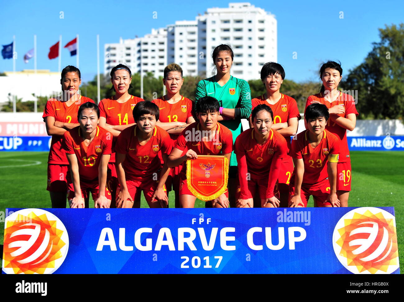 Albufeira, Portugal. 1st Mar, 2017. Players of China pose for a group ...
