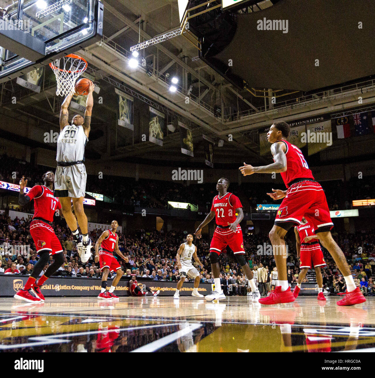 Winston-Salem, NC, USA. 1st Mar, 2017. Demon Deacons forward John ...