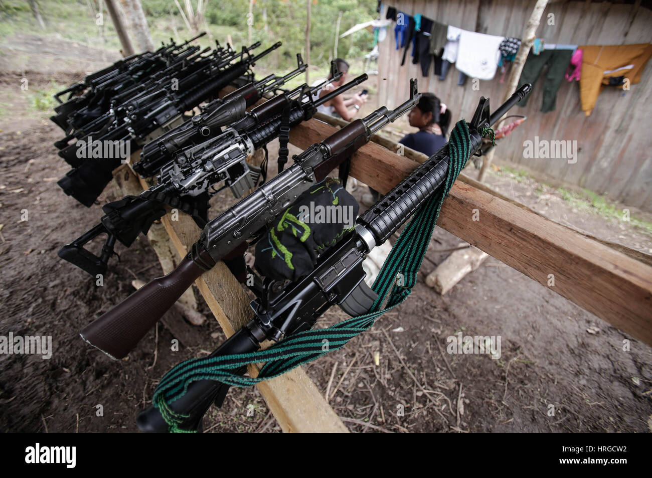 Icononzo, Colombia. 1st Mar, 2017. Weapons of members of the Armed ...