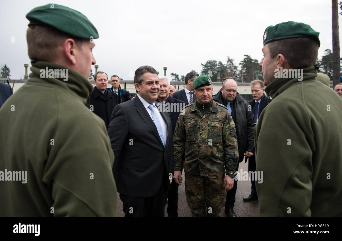 Rukla, Lithuania. 02nd Mar, 2017. The German foreign minister Sigmar ...