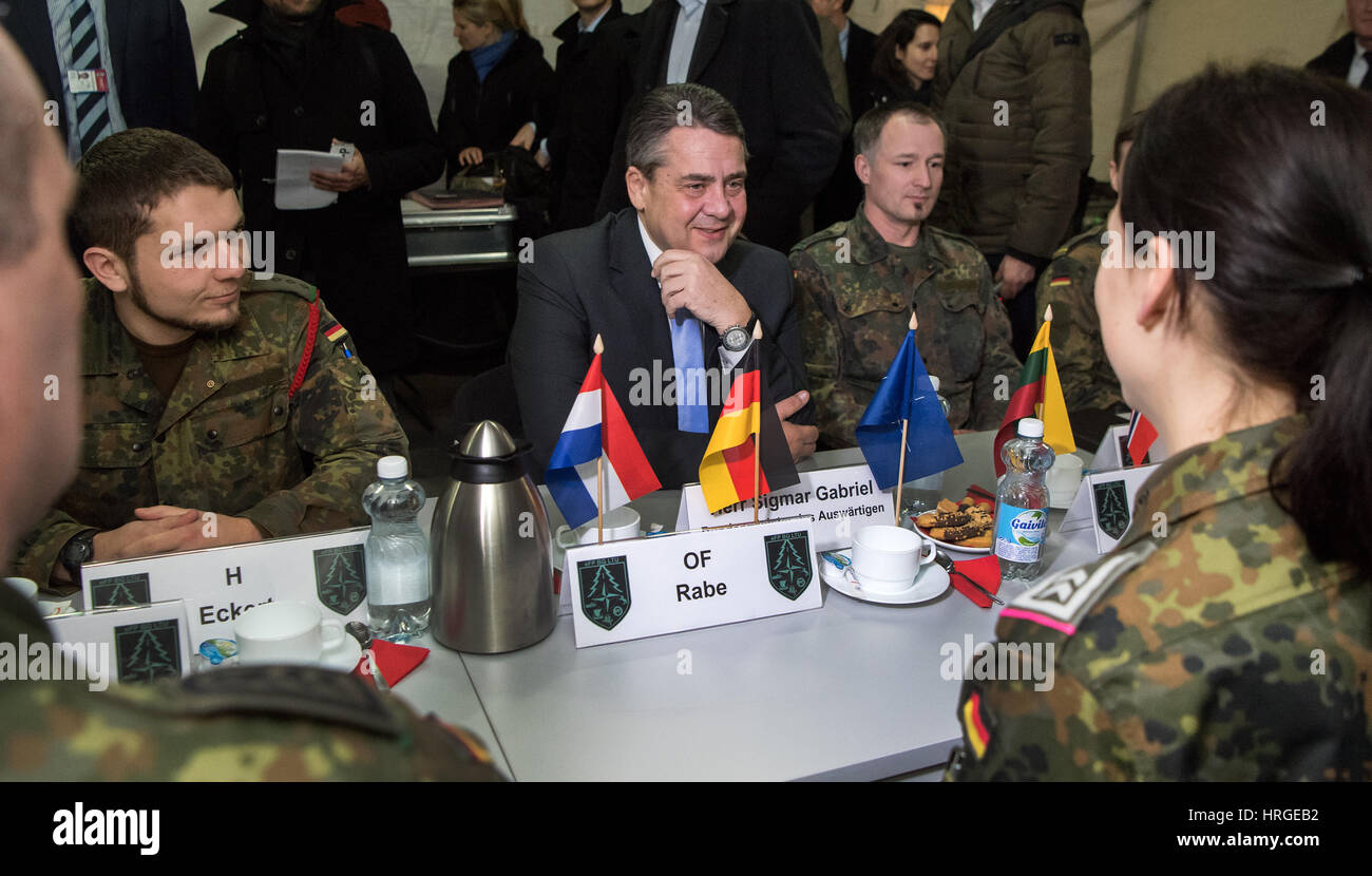Rukla, Lithuania. 02nd Mar, 2017. The German foreign minister Sigmar ...