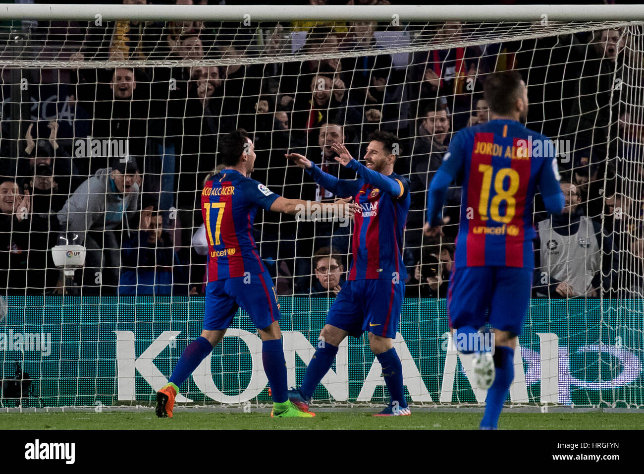 Camp Not Stadium, Barcelona, Spain. 1st March, 2017. Paco Alcocer ...