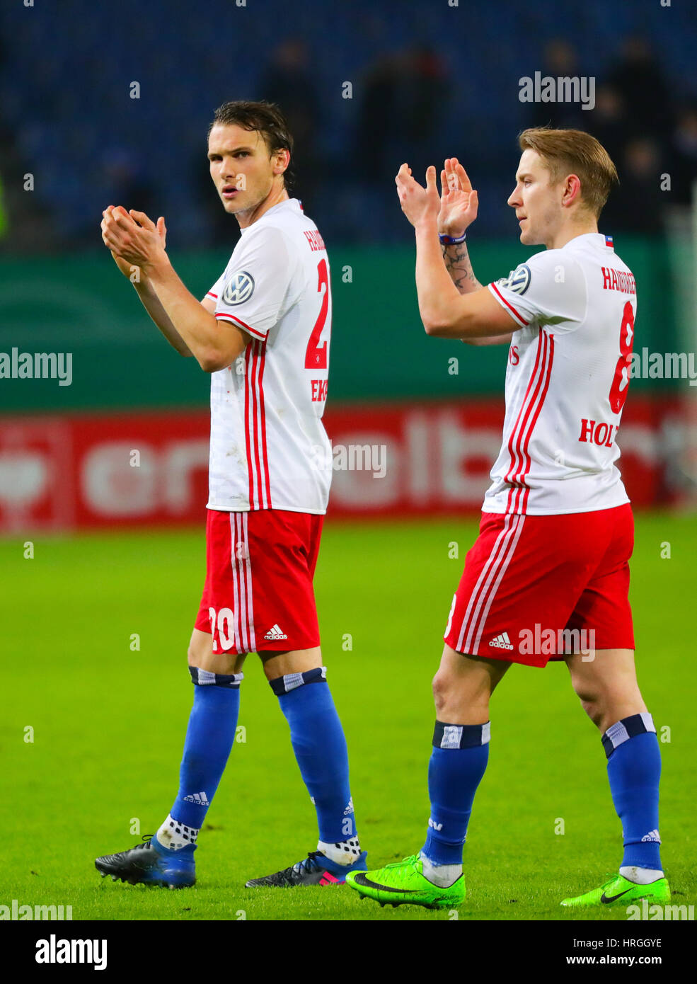 Hamburg, Germany. 01st Mar, 2017. Hamburg's Albin Ekdal and Lewis ...