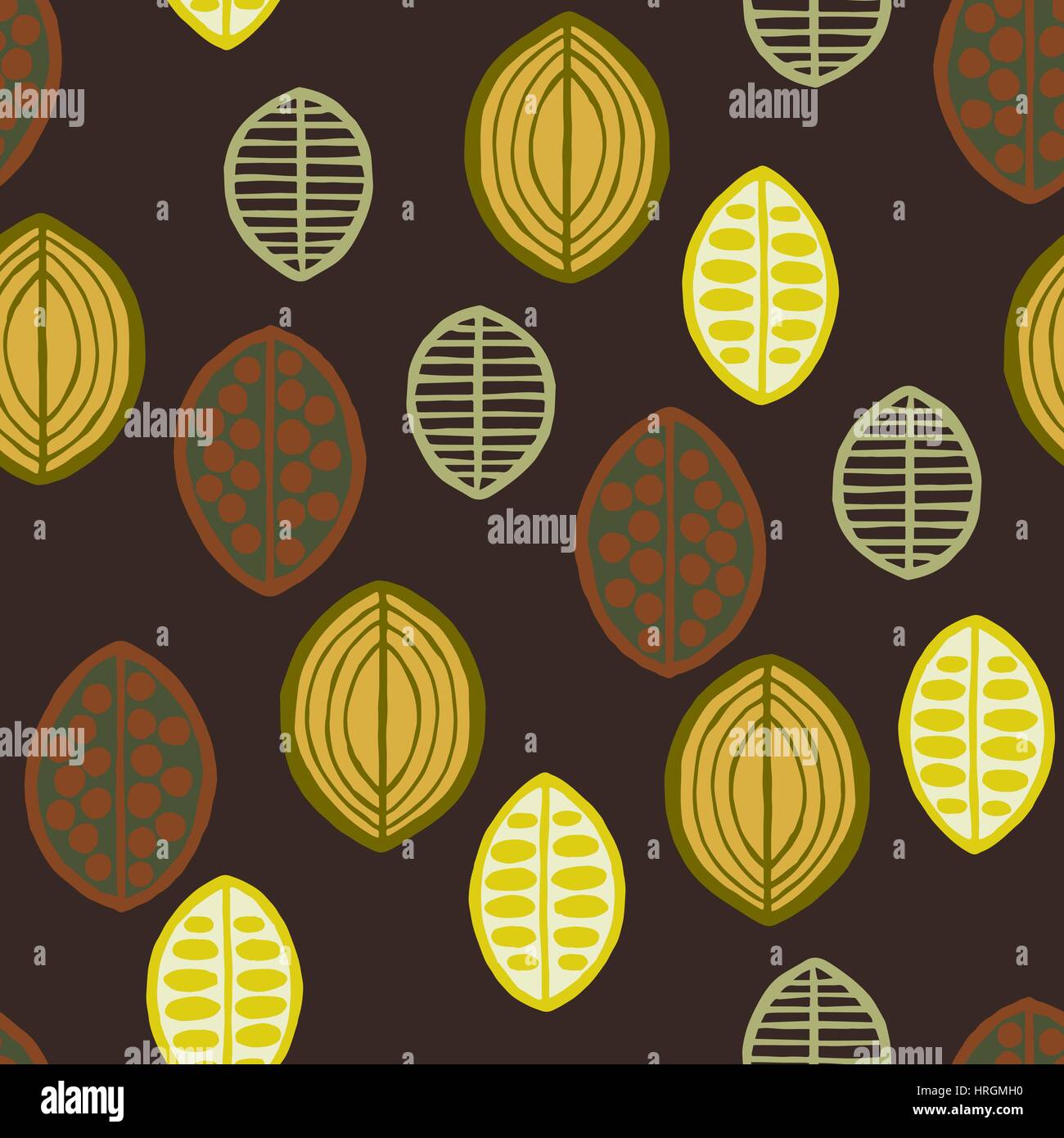 Seamless floral pattern with primitive leaves. Seamless floral pattern ...