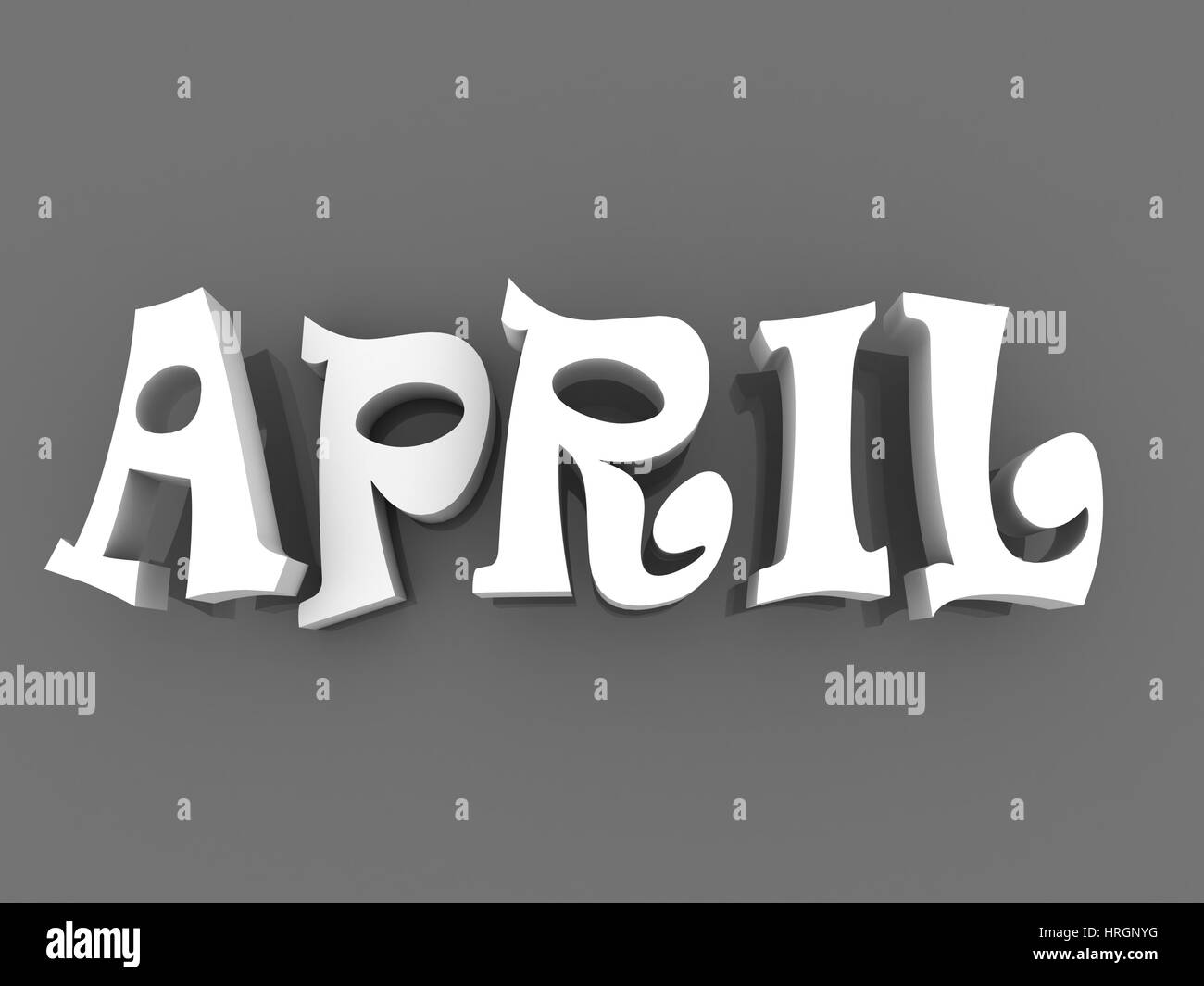 April sign with colour black and white. 3d paper illustration Stock ...