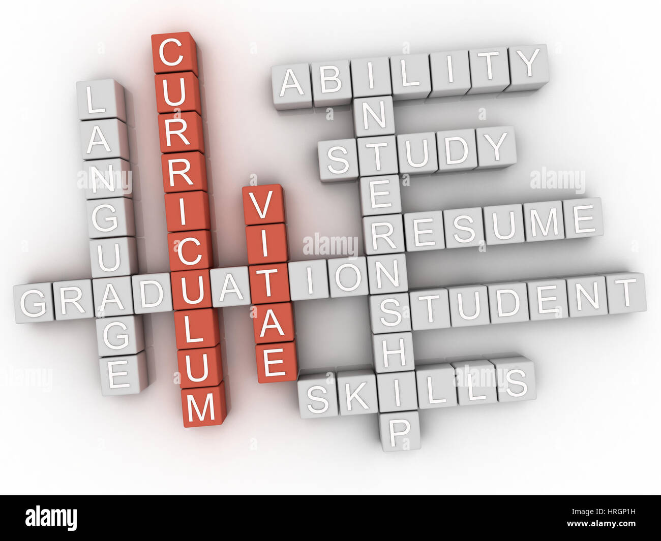 3d Curriculum Vitae Concept word cloud Stock Photo - Alamy