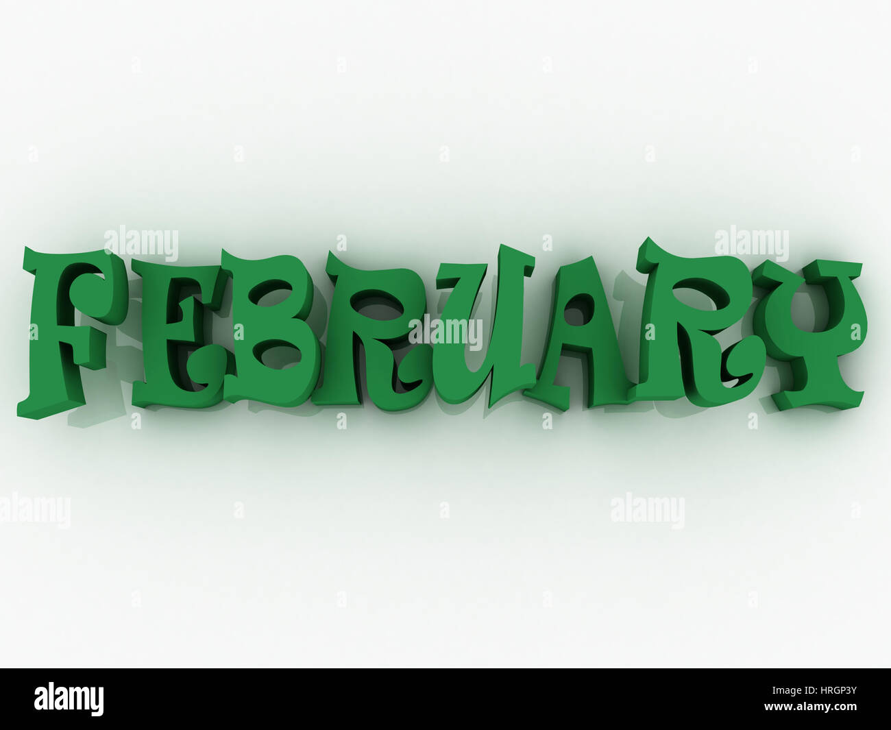 February sign with colour. 3d paper illustration Stock Photo - Alamy