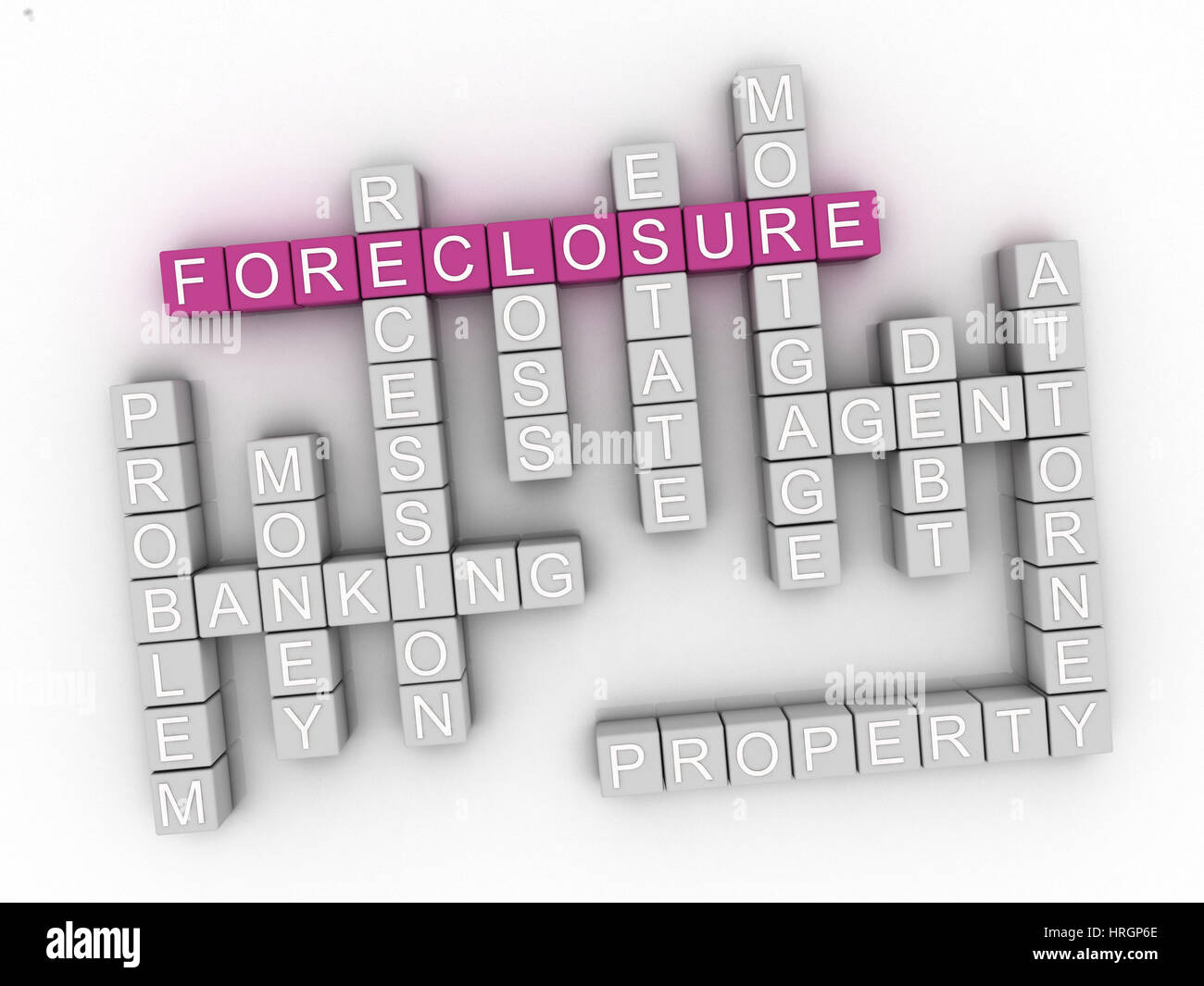3d Foreclosure Concept word cloud Stock Photo - Alamy