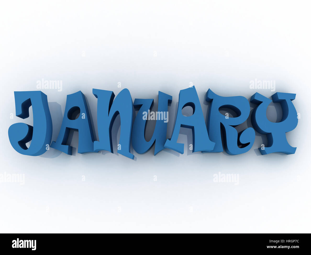 January sign with colour. 3d paper illustration Stock Photo - Alamy