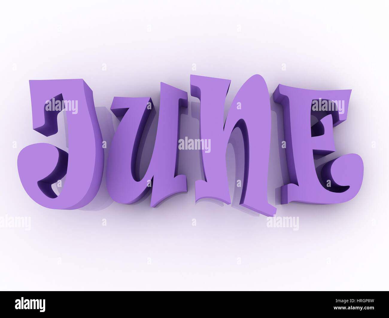 June sign with colour. 3d paper illustration Stock Photo - Alamy