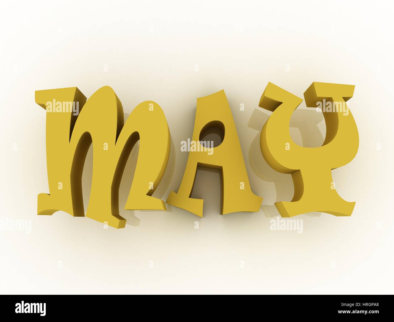May sign with colour. 3d paper illustration Stock Photo - Alamy