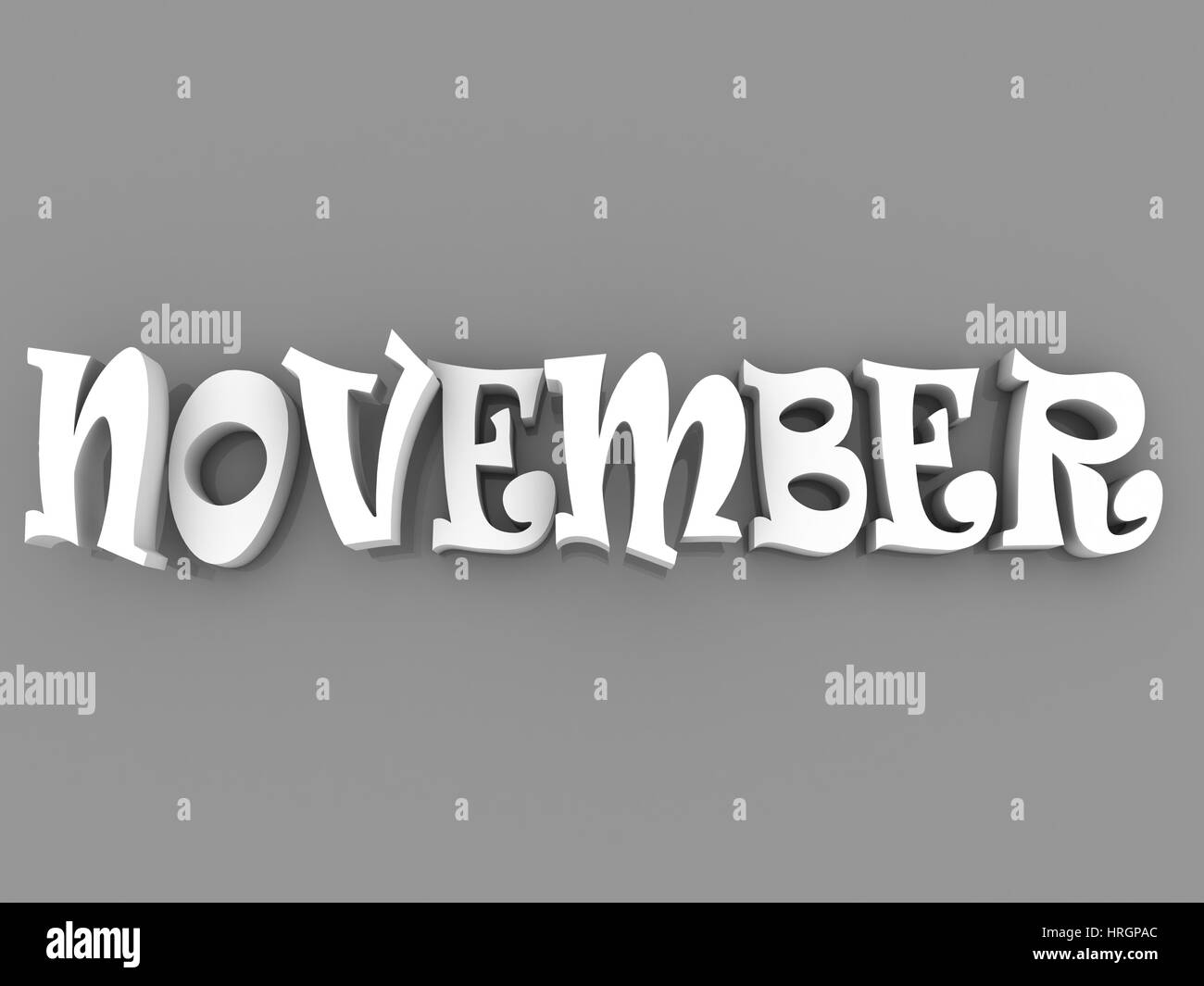 November sign with colour black and white. 3d paper illustration Stock ...