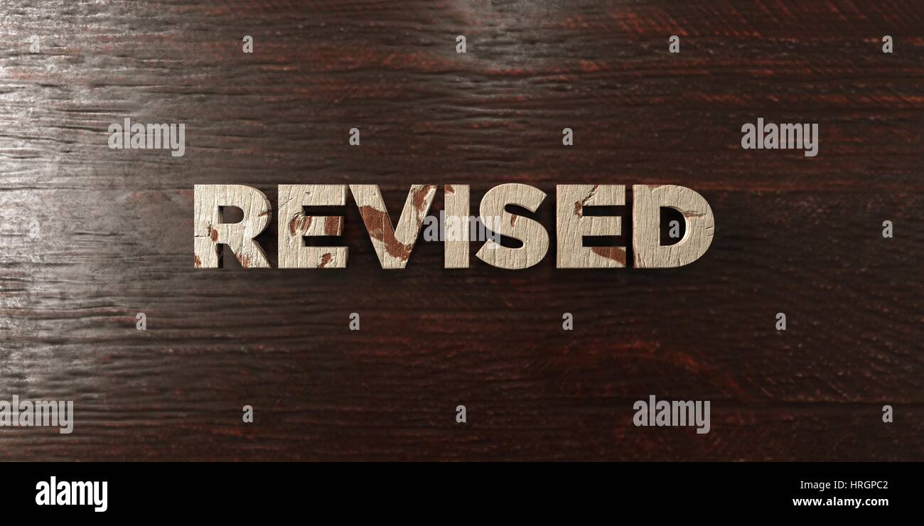 Revised - grungy wooden headline on Maple - 3D rendered royalty free ...