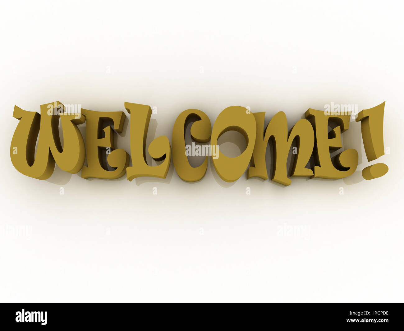 3d Welcome sign with colour. Welcome poster illustration Stock Photo ...