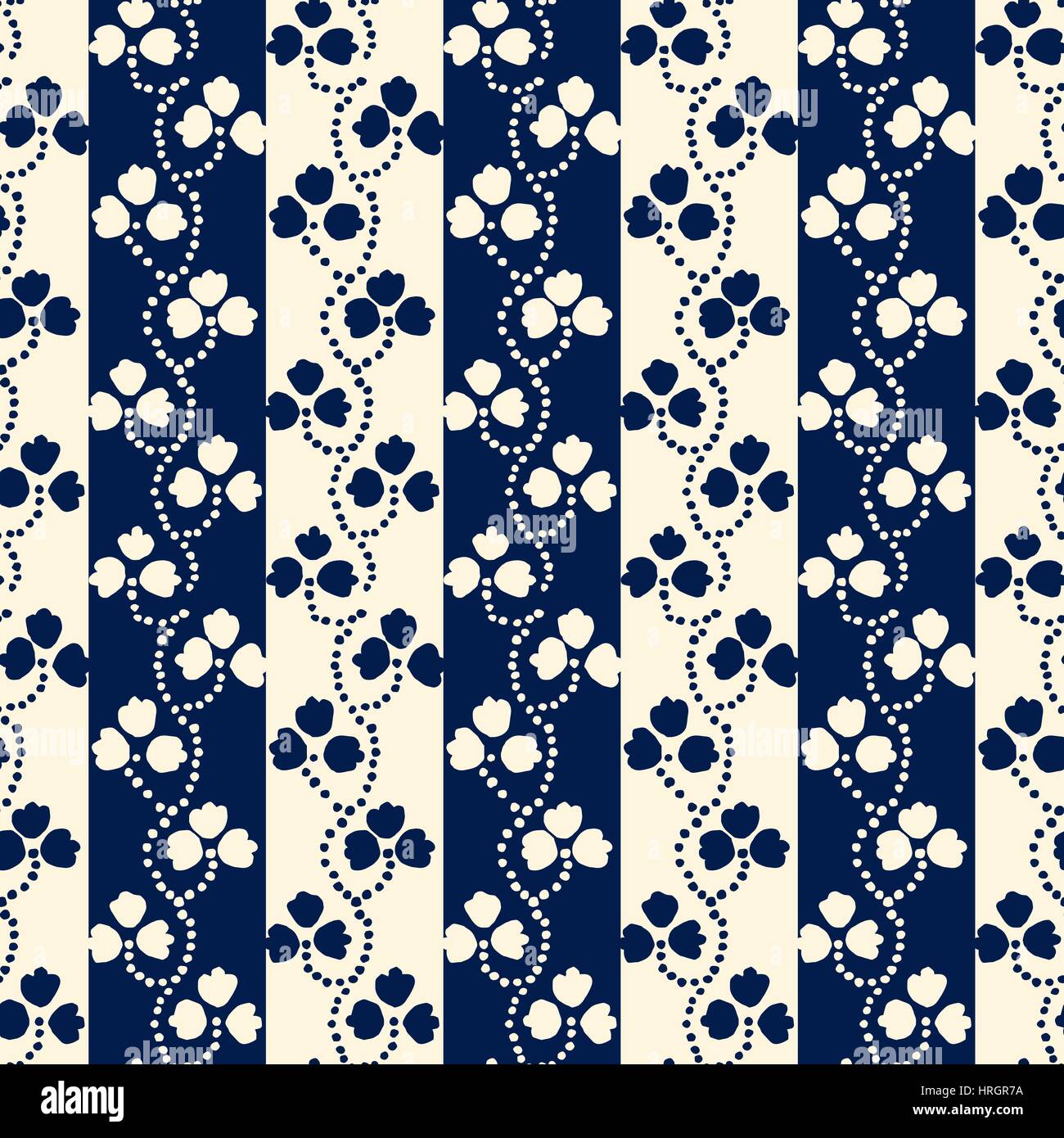 Seamless floral pattern, handmade Russian folk motif with clover on ...