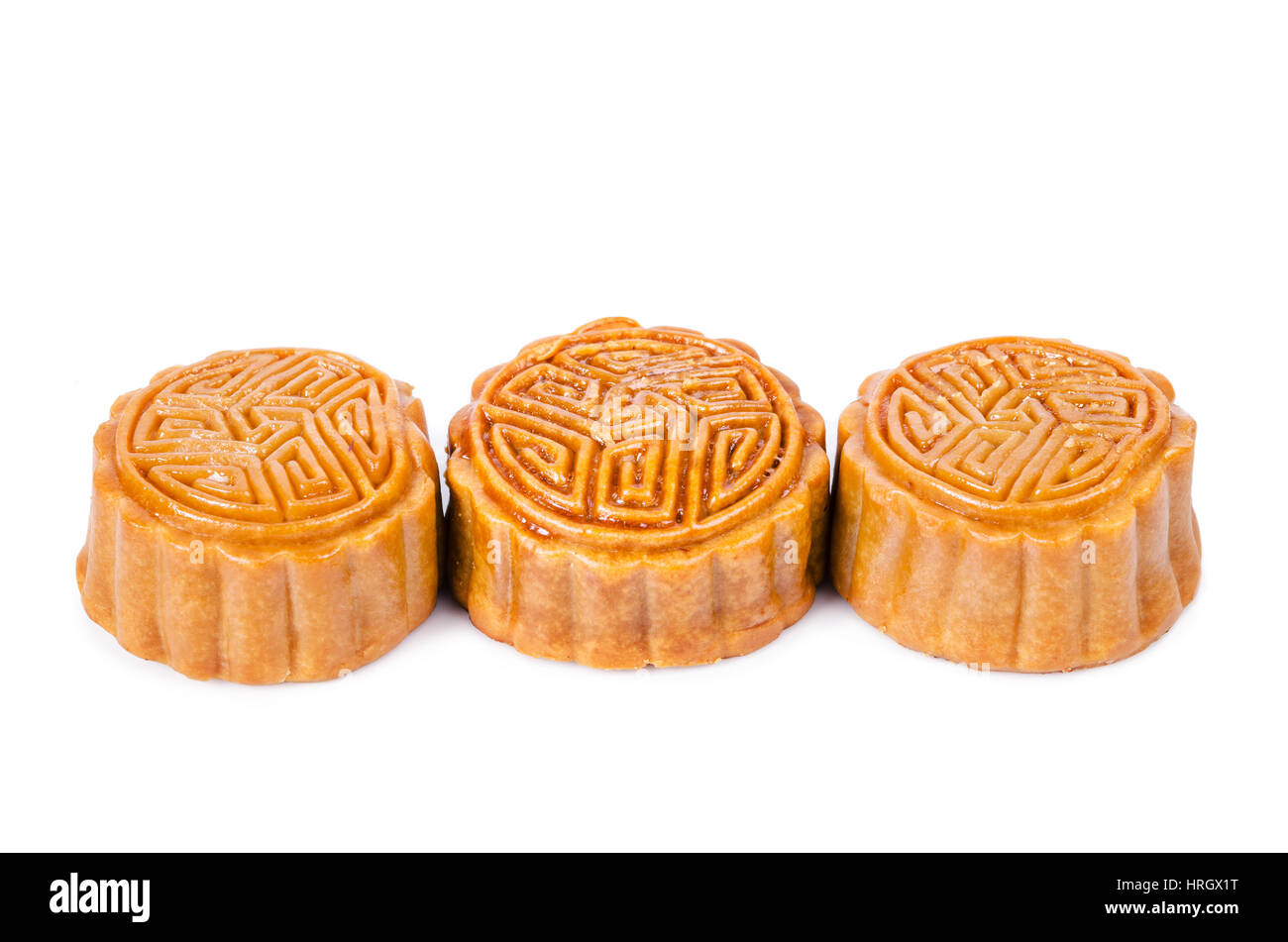 Mooncake on white background Stock Photo - Alamy