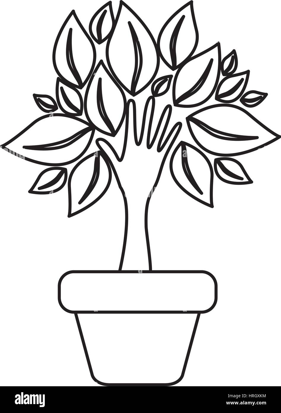 Flower garden leaves green nature close Stock Vector Images - Alamy