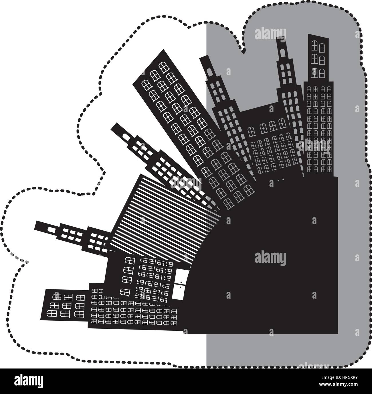 black city round with builds icon Stock Vector Image & Art - Alamy