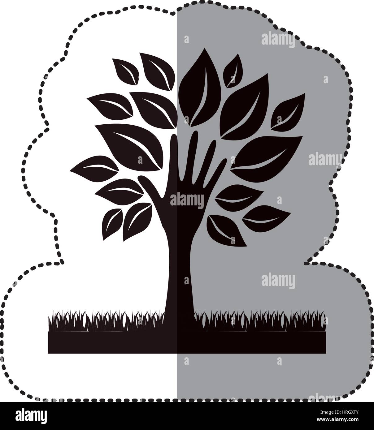 Dark leaves oak tree Stock Vector Images - Alamy