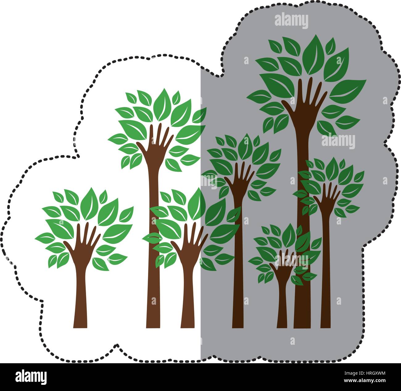 Autumn birch trees in Stock Vector Images - Alamy
