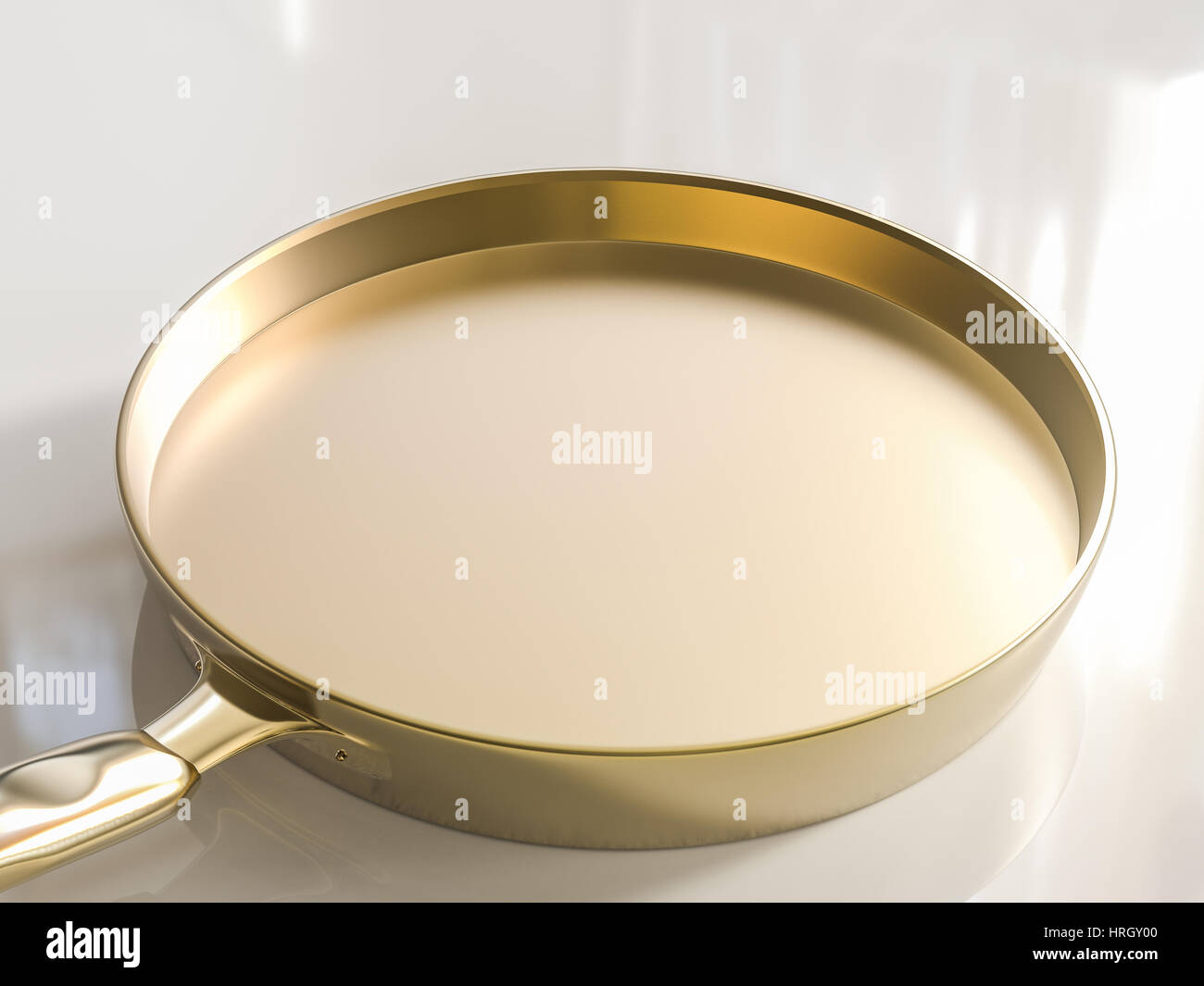 3d rendering empty copper pan Stock Photo - Alamy