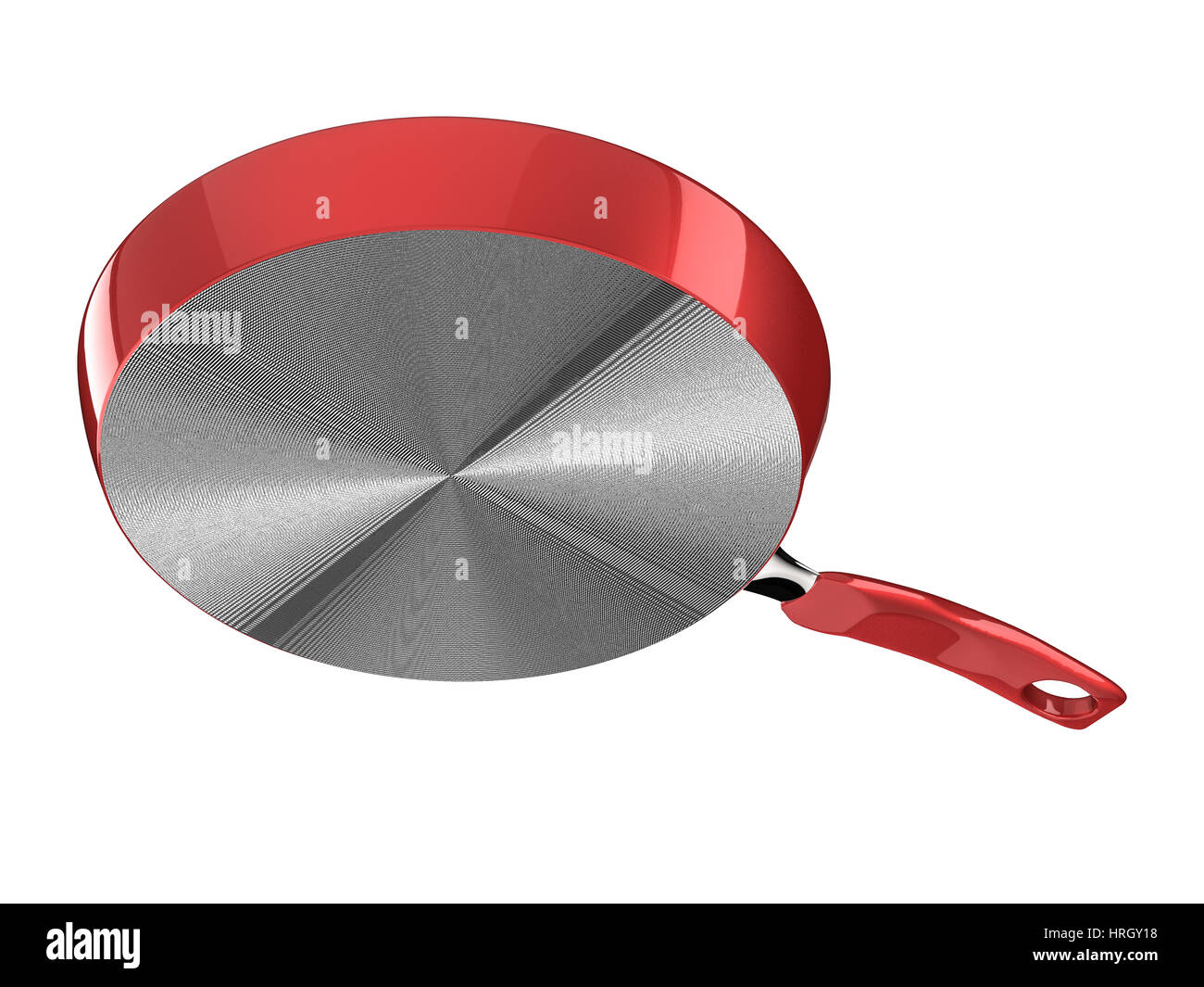 3d rendering red pan view from under isolated on white Stock Photo - Alamy