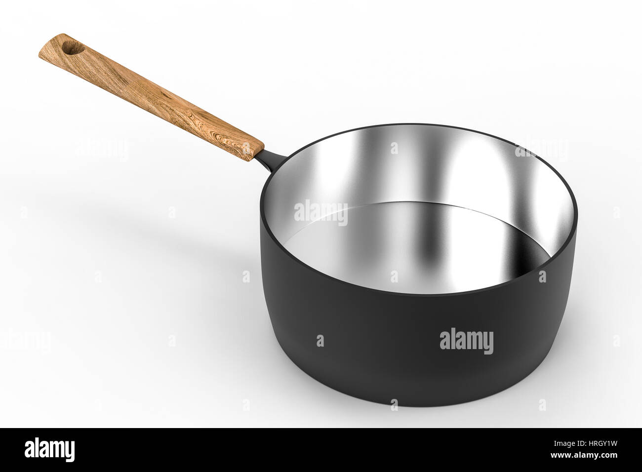 3d rendering empty black saucepan Stock Photo - Alamy