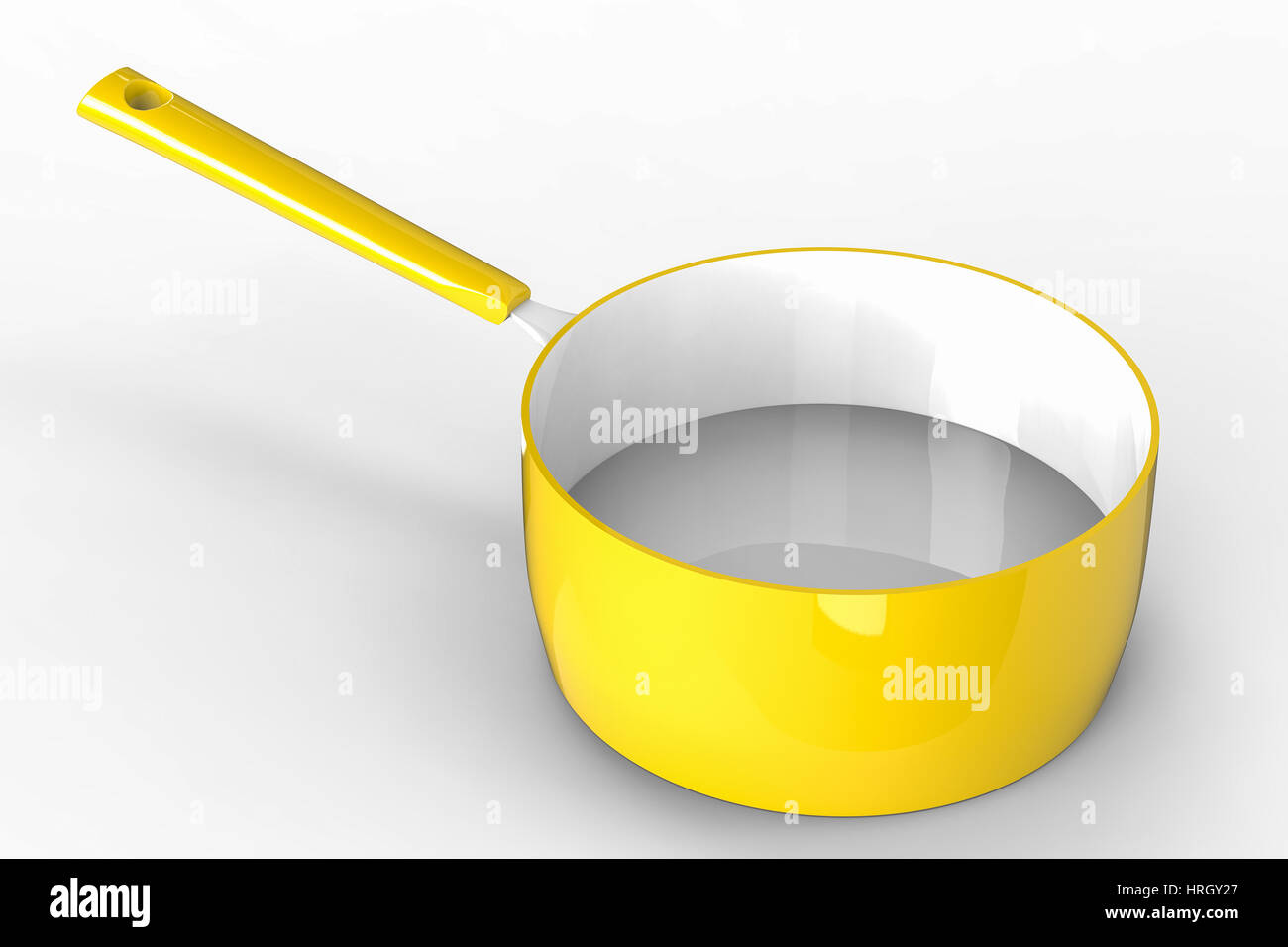 3d rendering empty yellow saucepan Stock Photo - Alamy