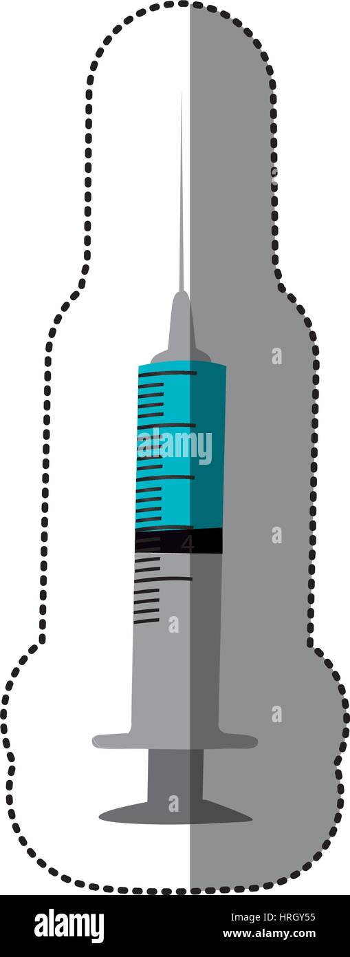 color sticker syringe with medicine icon Stock Vector Image & Art - Alamy
