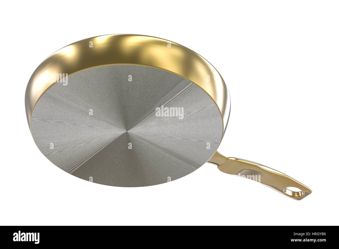 3d rendering under golden pan on white background Stock Photo - Alamy
