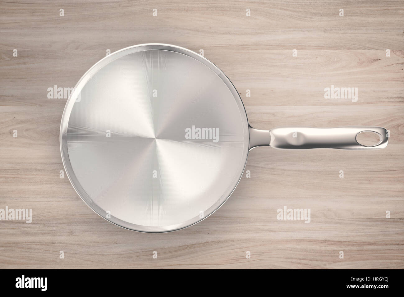 3d rendering empty saucepan on wooden background Stock Photo - Alamy