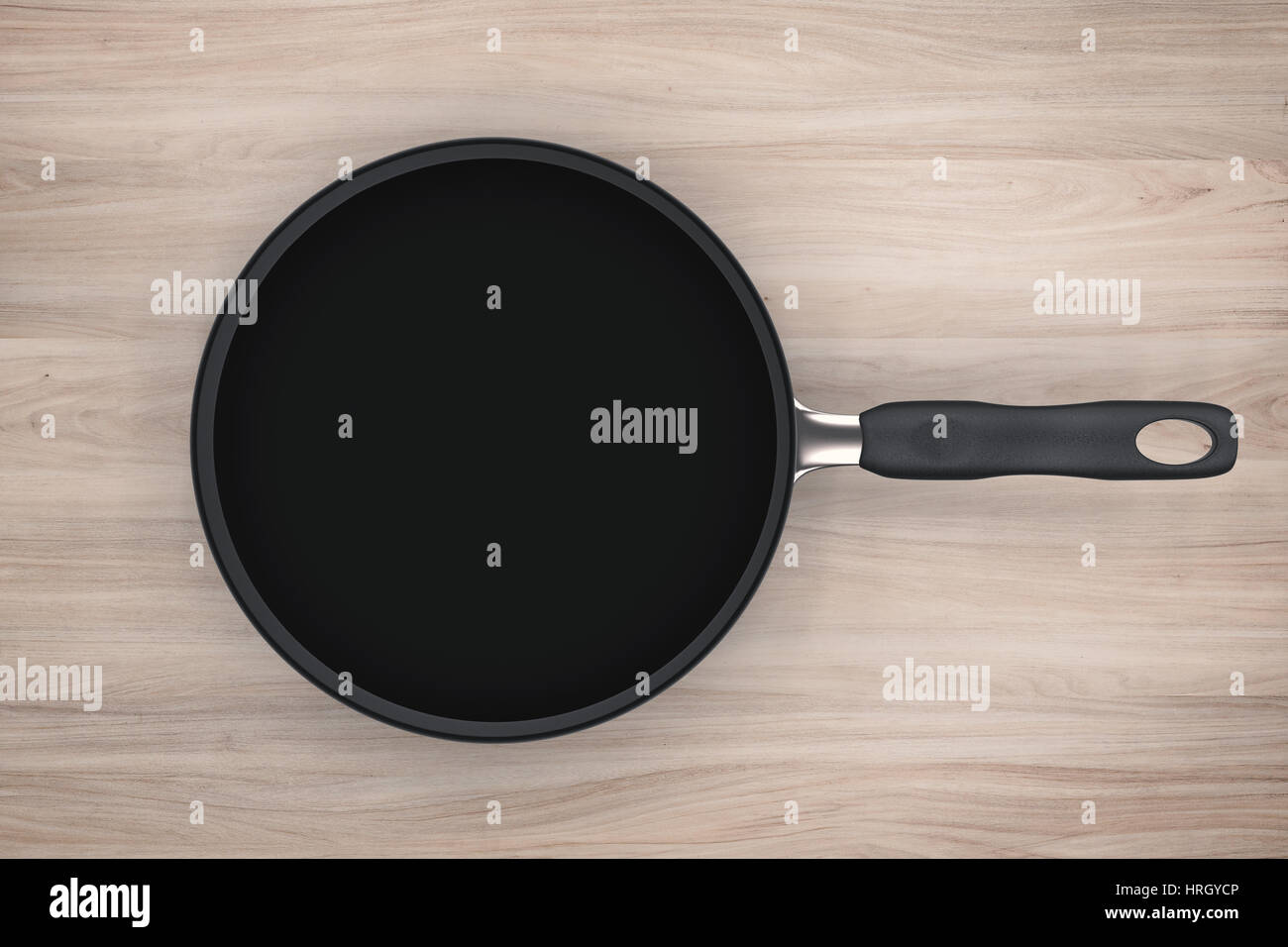 3d rendering empty saucepan on wooden background Stock Photo - Alamy