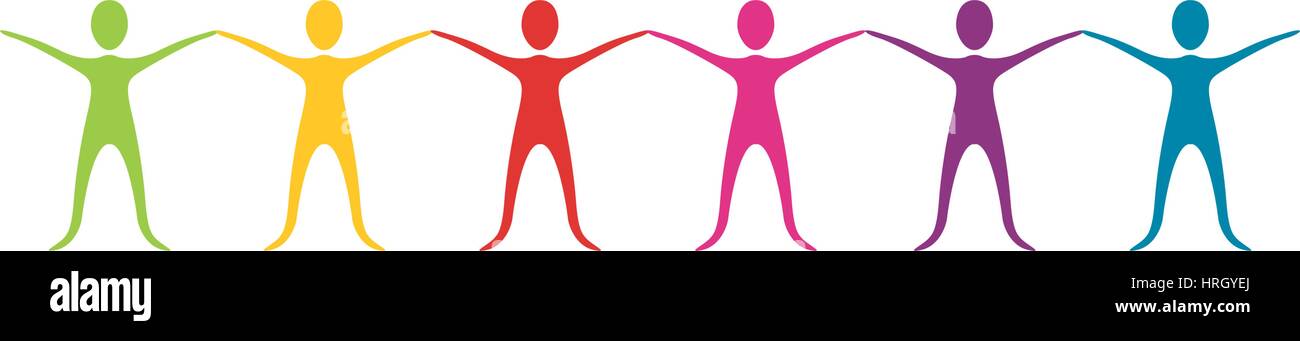 color people with hands up icon Stock Vector Image & Art - Alamy